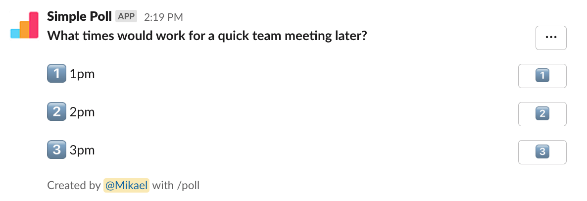 How to create a poll in Slack - Simple Poll Support Docs